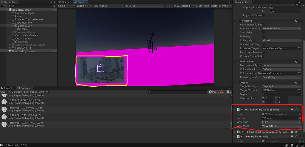 Skeleton Tracking Unity - Rendering Plane View Mode does not change - Stereolabs Forums