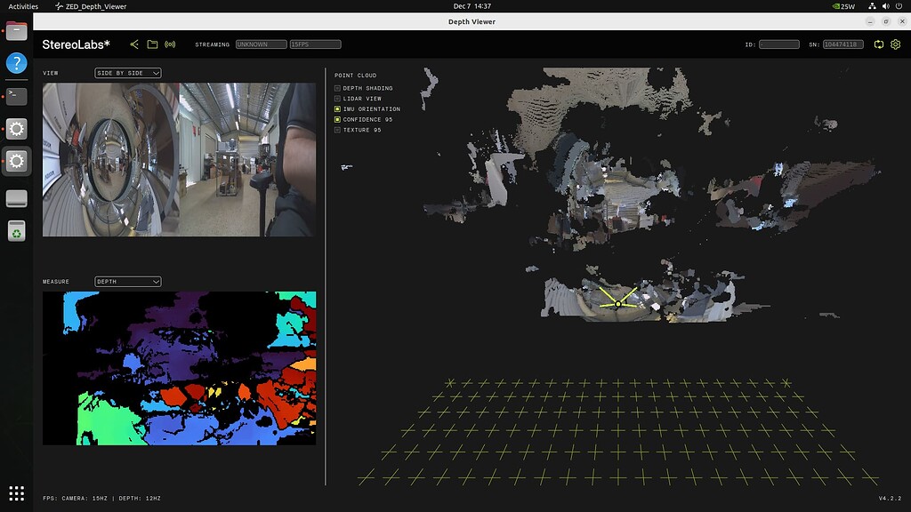 Distorted fisheye-like image from left camera of a ZED X One Duo stereo ...