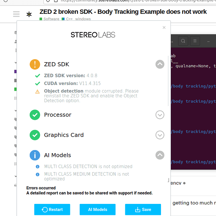 Body Tracking Bodies Not Recognized Stereolabs Forums
