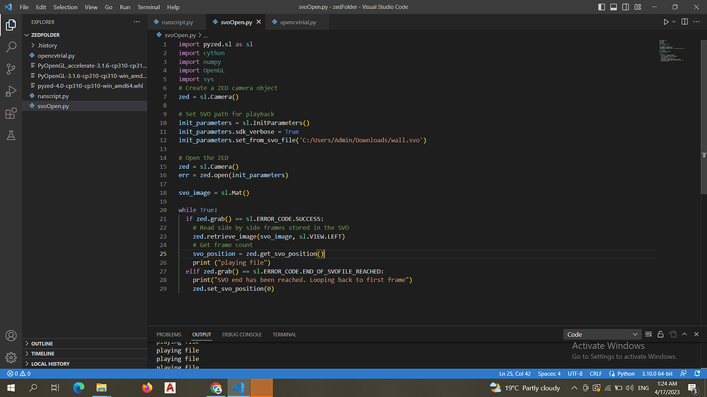 Can't open SVO file (ZED SDK 4.0) - Stereolabs Forums